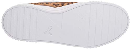 PUMA womens Carina Sneaker, Puma White-puma Team Gold-apple Cinnamon, 8.5 US