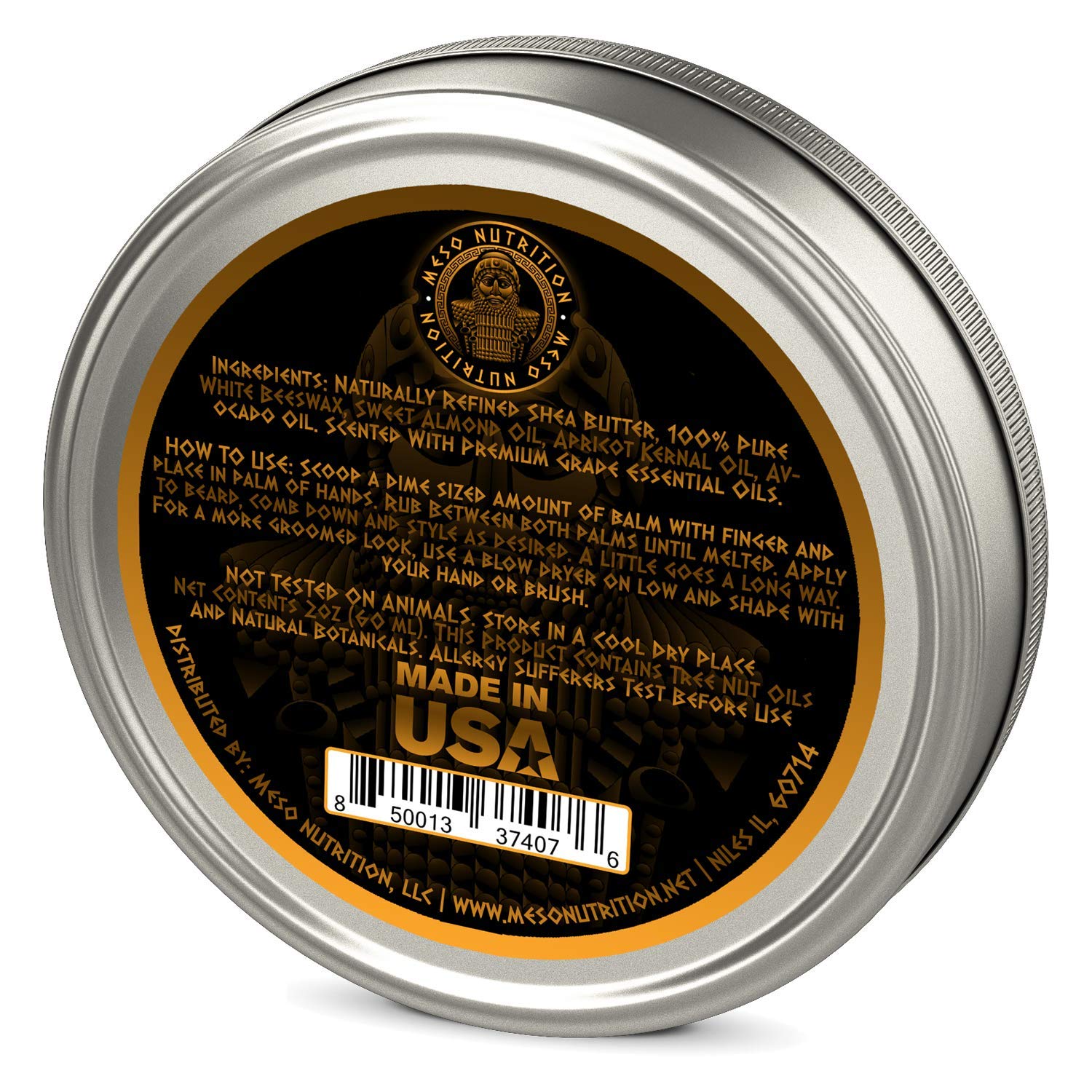 The Ziggurat Beard Balm - All Natural Vanilla, Tobacco, and Spicy Bourbon Fragrance - Meso Beard Care