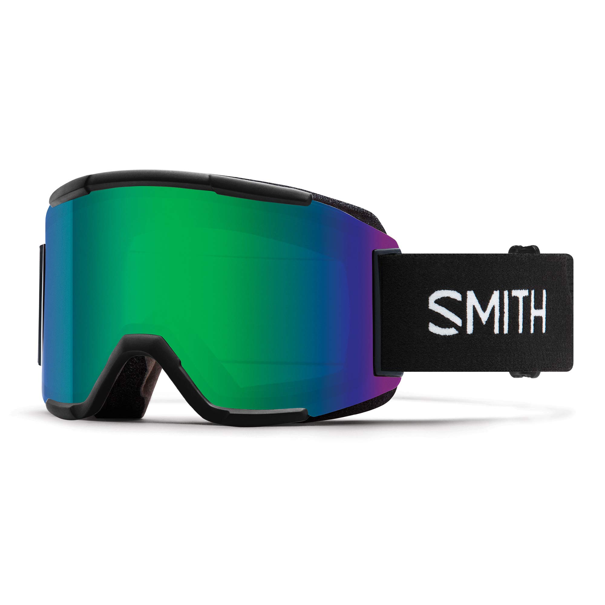 Smith Squad Snow Goggles Black w/ ChromaPop Sun Green Mirror and Yellow Lens