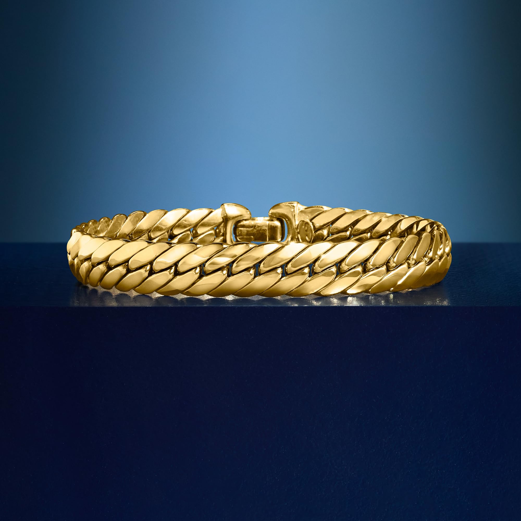Ross-Simons Italian 14kt Yellow Gold Cuban-Link Bracelet. 7 inches