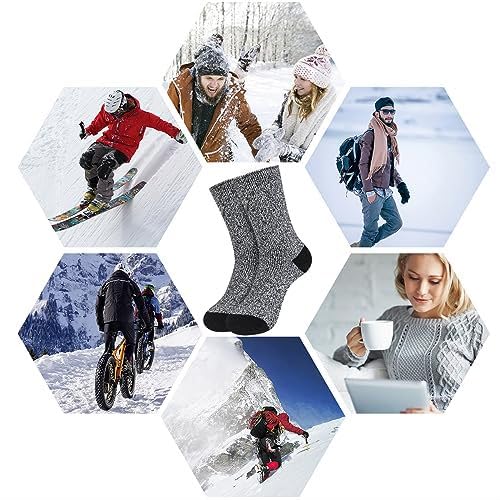 Thermal Socks for Men Thick Insulated Heated Socks Winter Warm Socks for Cold Weather(Gray)