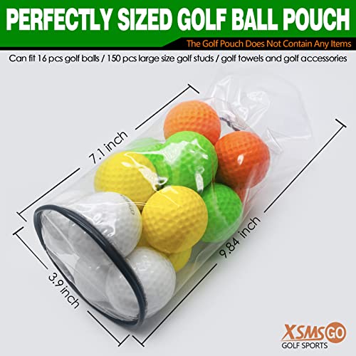 XSMSGO Golf Pouch Bag can Hold 16 Golf Ball,Golf Clear Transparent Bag,Clear Drawstring Bag can Hold Marker、Putter Ball Retriever、Divot Tool、Tee、Towel、Brush and Golf Accessory,Waterproof Small Bag (5)