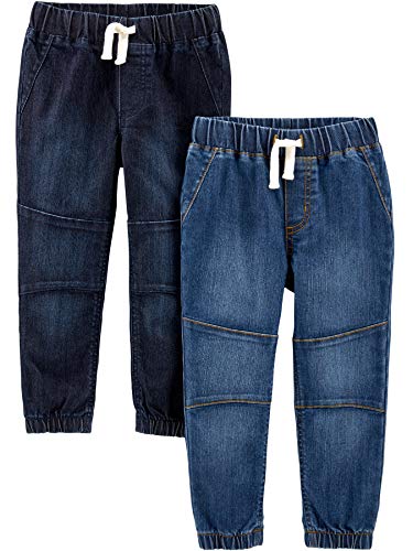Simple Joys by Carter's Toddler Boys' Pull-On Denim Pant, Pack of 2, Denim/Dark Denim, 3T