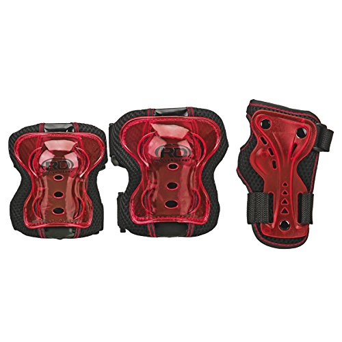 Roller Derby Trac Star Boy's Adjustable Roller Skates with Protective Gear, Adjustable Sizing, Tri-Pack Protective Gear Included