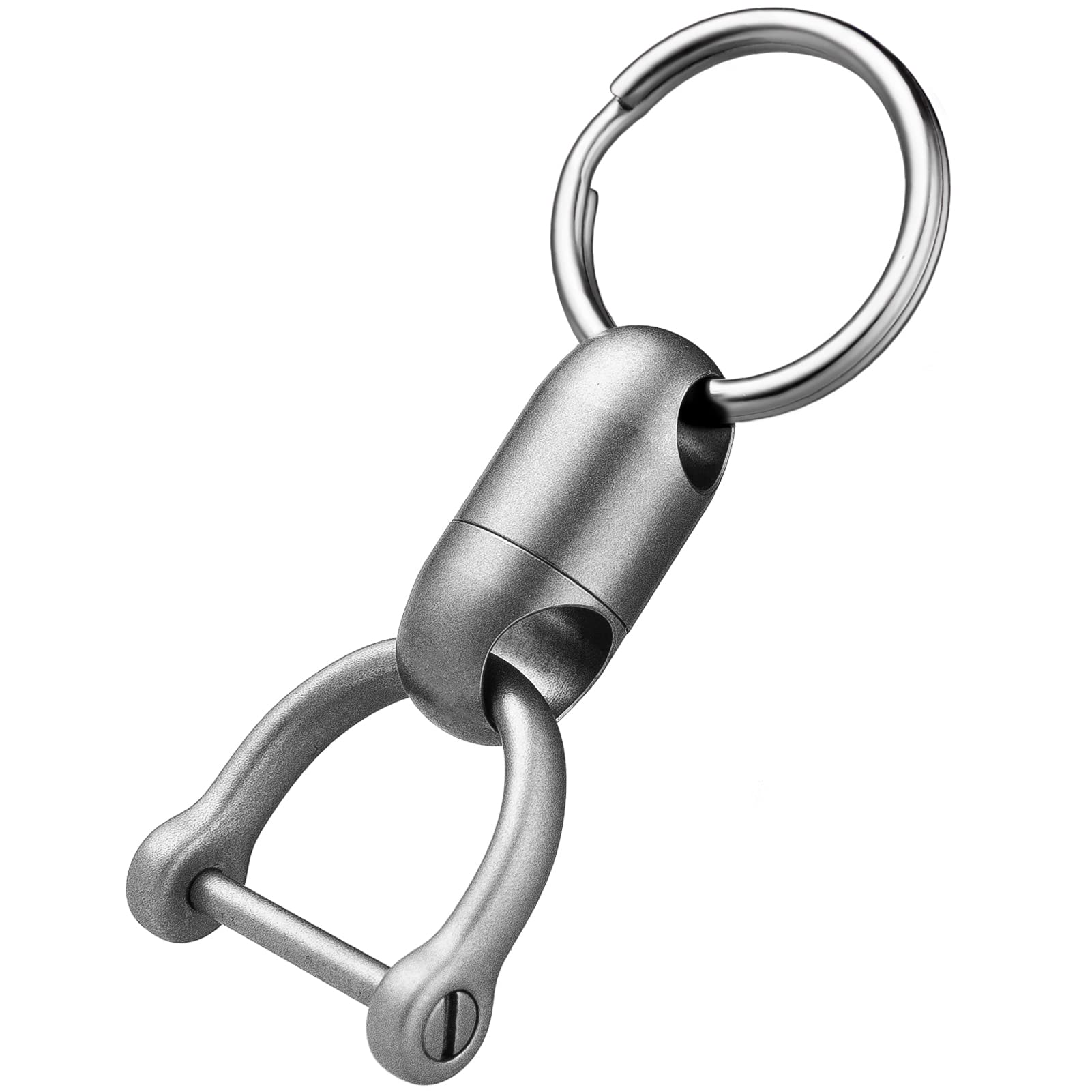 TISUR Swivel Keychain Clip, Titanium Detachable Pull Apart Key Chain, Key Ring Organizer Keychain For Men Women (1PC Swivel +2SUS key rings)