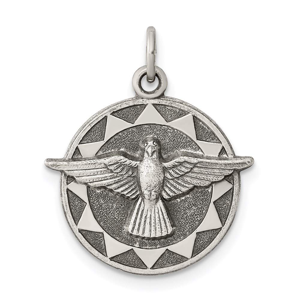 Sterling Silver Antiqued Holy Spirit Medal QQC5906