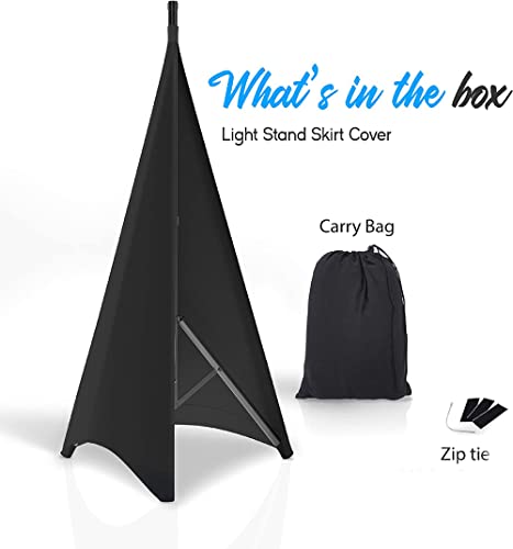 Pyle Universal Lighting Tripod Stand Scrim - Double-Sided DJ Speaker; Light Stand Skirt Cover with Hook and Loop; Bag Made from Stretchable Lycra Spandex; Fit Stands Up to 75” x 43”PSCRIM2B (Black)