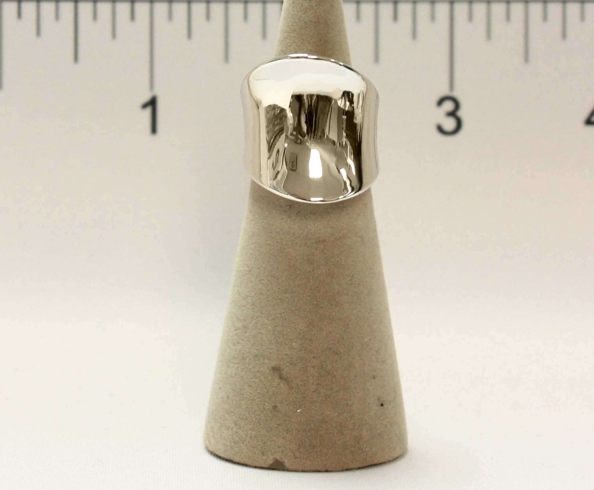 RS Covenant Women's Rhodium Plated Dress Ring Large Mirrored Finish 119 (7)