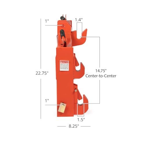 Titan Attachments 3 Point Quick Hitch Adaption to Category 2 Tractors, 4000 LB Lifting Capacity, 32.75" Between Lower Arms, 14.5" Top Link to Lower Link, Orange Finish