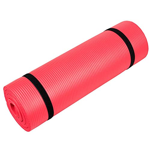 XULIANYI 8mm Thickened NBR Pure Color Anti-Skid Yoga Mat 183x61x0.8cm Red