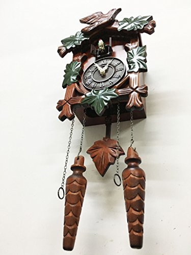 Rylai Cuckoo Clock Vintage Large Wooden Wall Clock Handcrafted 13x9.5 Inch Green