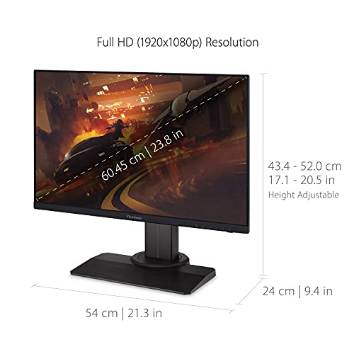 ViewSonic XG2431 24 Inch 1080p 0.5ms 240Hz Gaming Monitor with FreeSync Premium, Advanced Ergonomics, Eye Care, HDR400