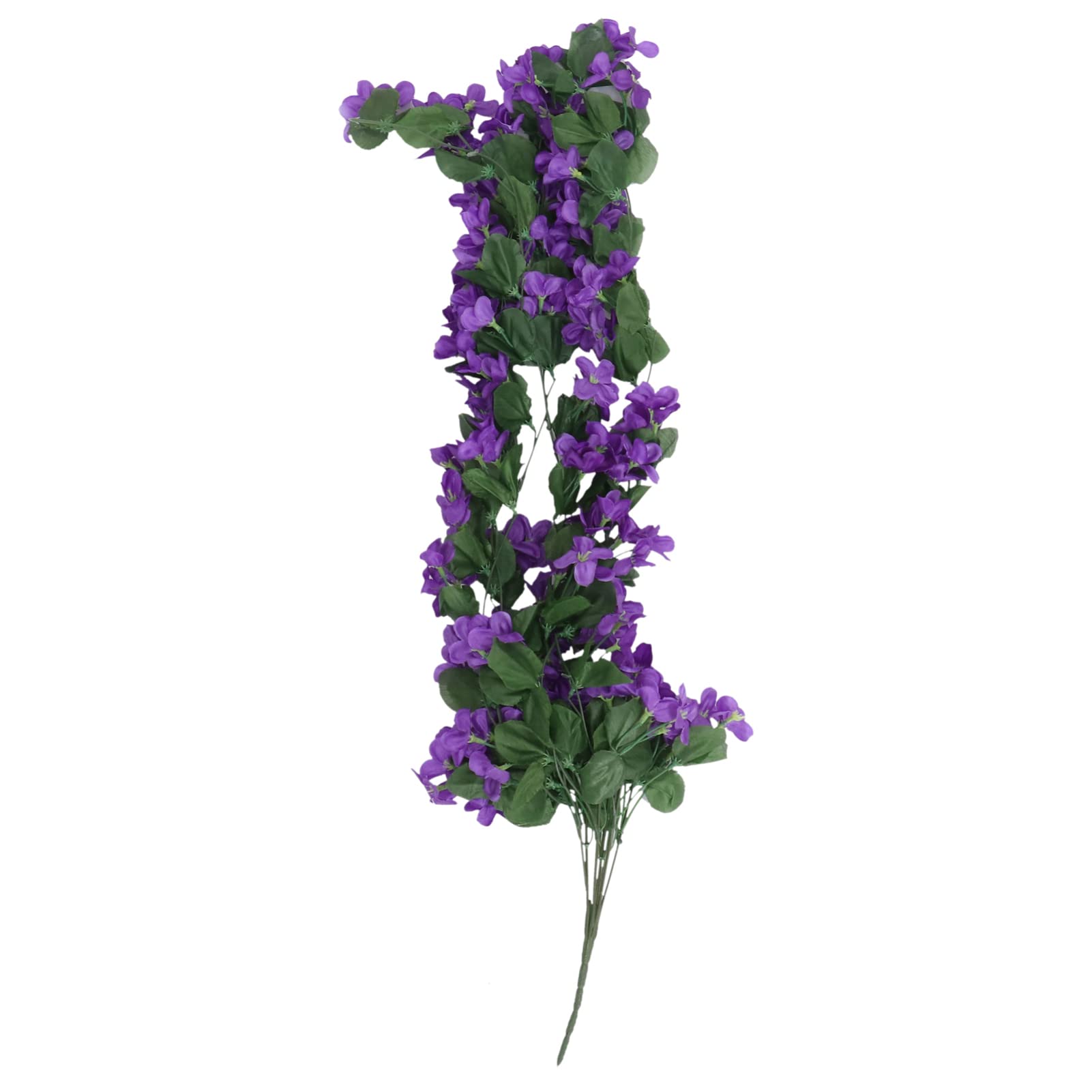 Wakauto 4petals Artificial Violet Simulation Flower Garland Hanging Ivy Vine Plants for Wedding Party Garden Home Wall Decoration (Deep Purple)