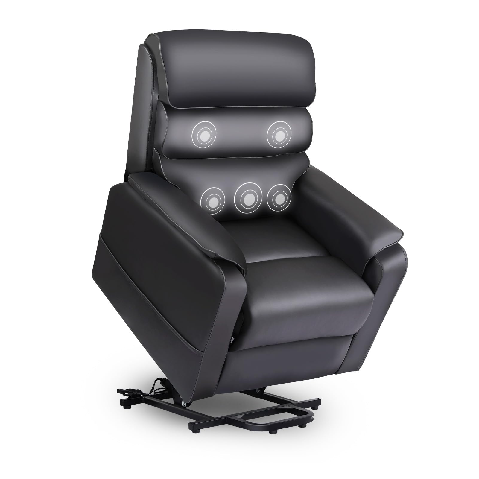 Power Lift Recliner Chair for Adults, Ergonomic Lift Chairs for Elderly, Adjustable Positions PU Leather Home Theater Seating, Black