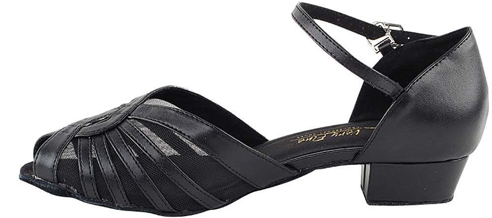 Women's Ballroom Dance Shoes Salsa Latin Practice Dance Shoes Black PU 2719FTEB Comfortable - Very Fine 1" Heel 6 M US [Bundle of 5]