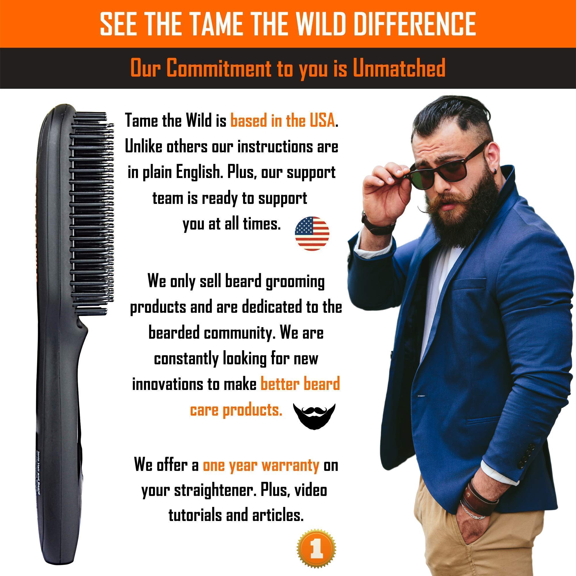 Tame's Beard Straightener for Men and Tame's Beard Armor Heat Protection Spray - Bundle and Save