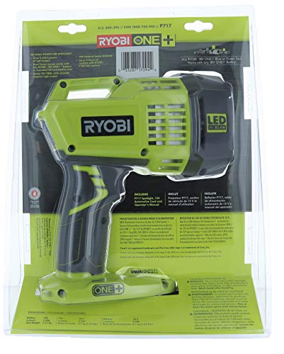 Ryobi P717 One+ 18V Dual Powered LED Cordless Spotlight w/ 2500 Lumens (Batteries Not Included, Light Only)