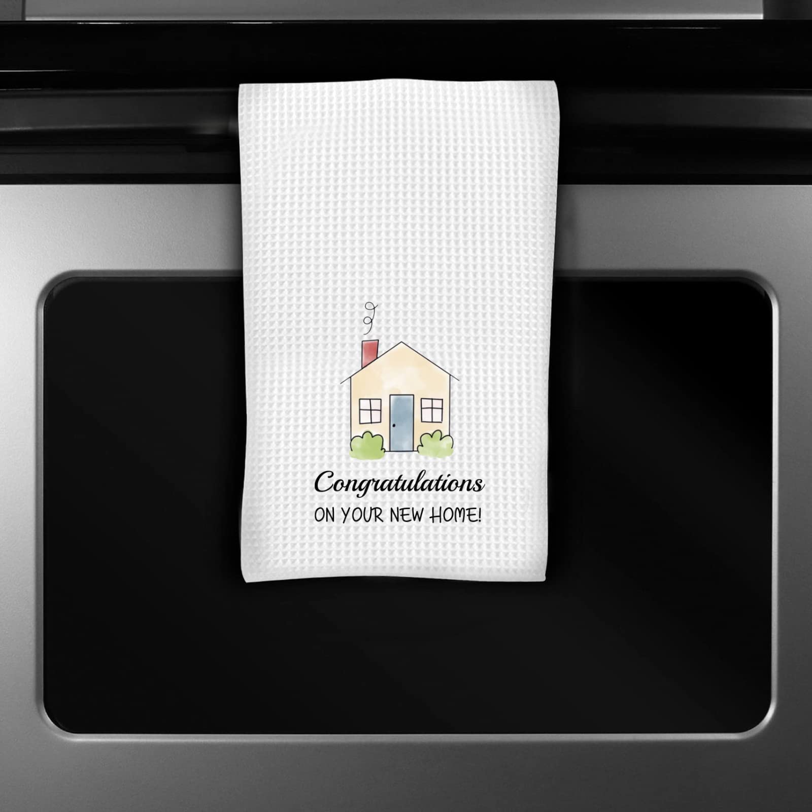 ZJXHPO New Home Kitchen Tea Towel Congratulations On Your New Home Dish Towel Housewarming Gift New Home Congratulation Gift (New Home Towel)