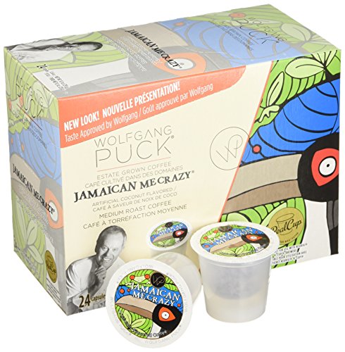 Wolfgang Puck Coffee Jamaican Me Crazy Flavored Coffee Single Serve Cups for Keurig, 24 Count (060731740002)