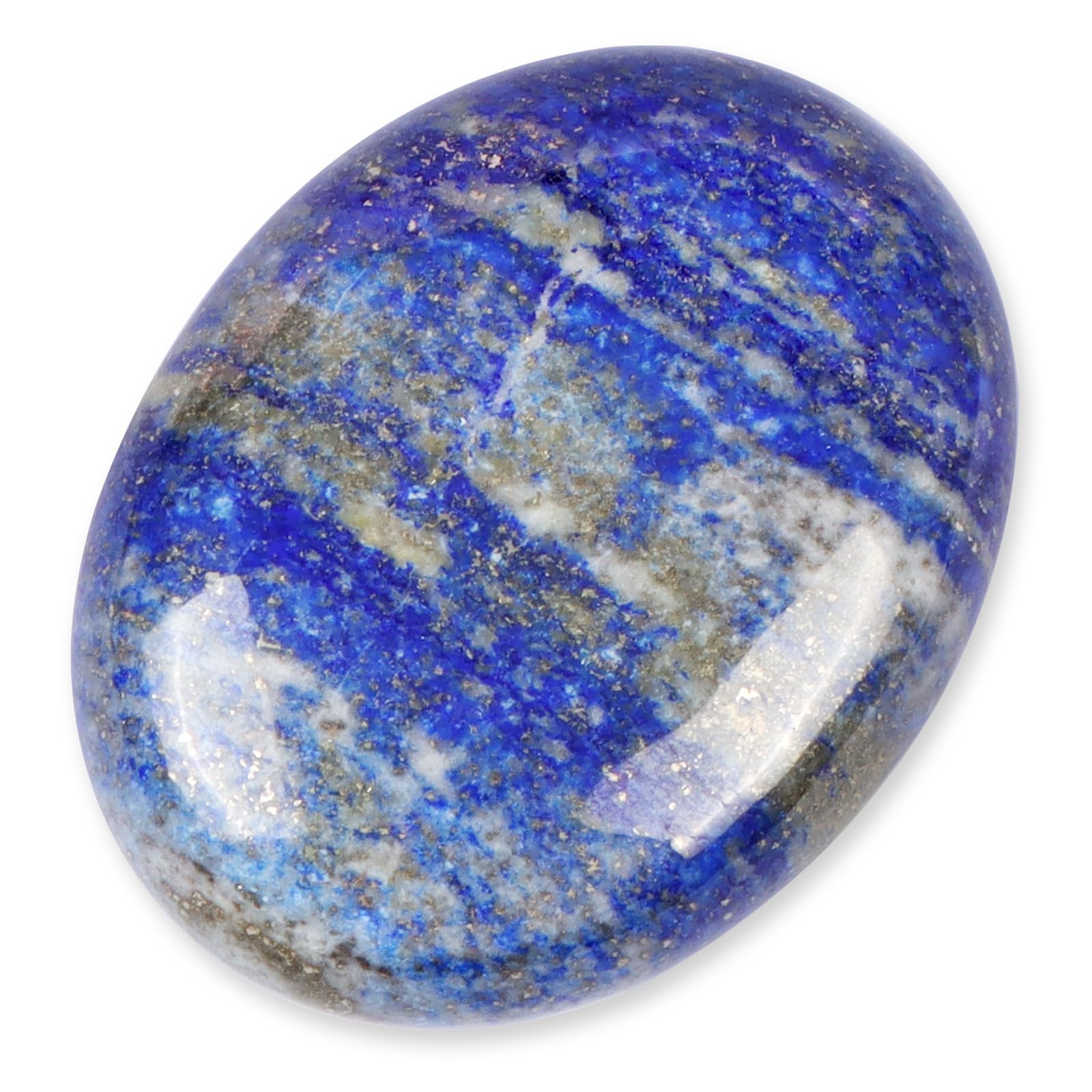 Palm Stone Natural Lapis Lazuli 1.8" Pocket Oval Thumb Worry Stone Polished Chakra Healing Crystals Reiki for Anxiety Stress Relief Therapy, Meditation