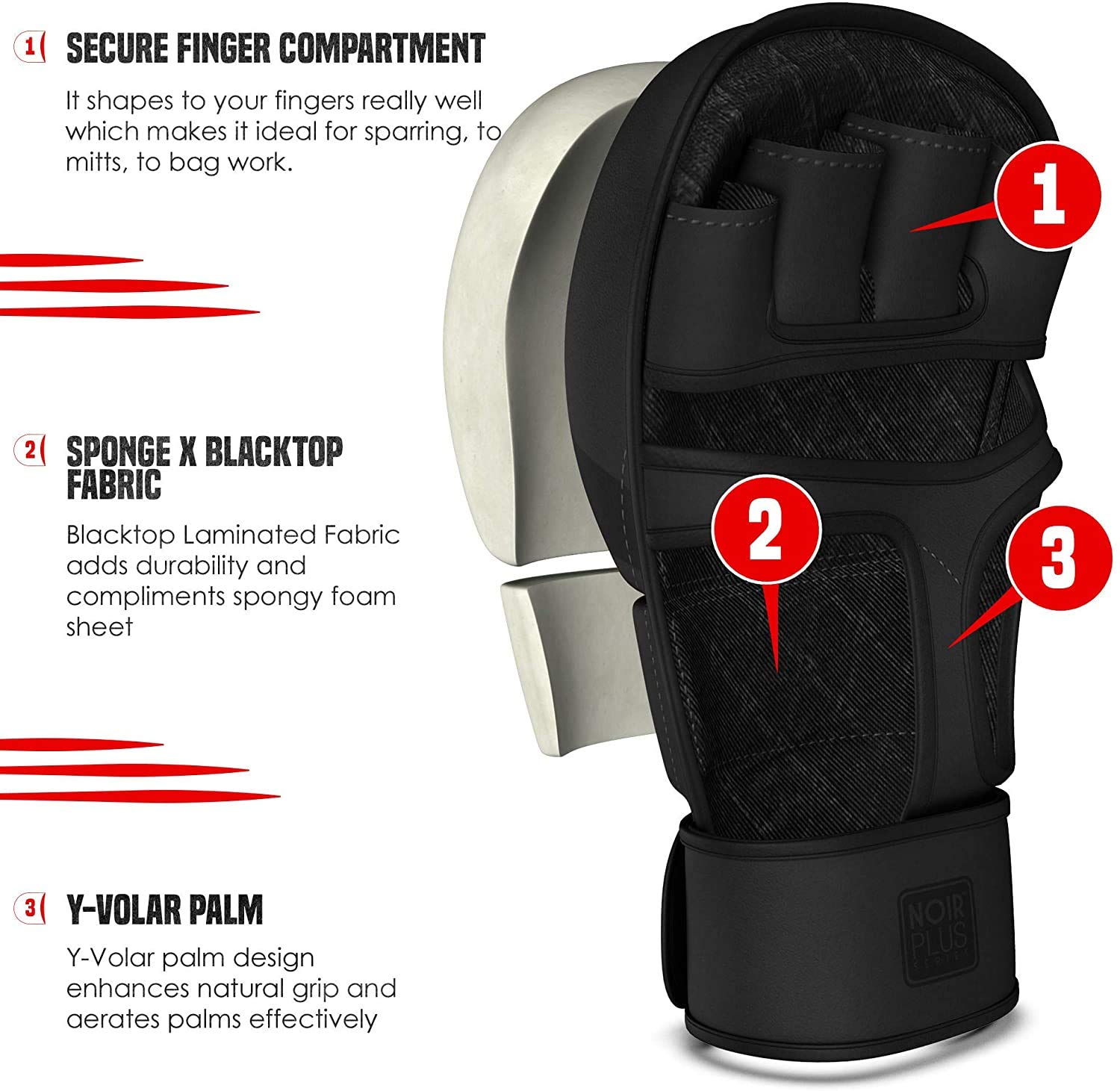 RDX MMA Hybrid Sparring Gloves, Maya Hide Leather, Open Ventilated Palm, Padded Mitts Martial Arts Kickboxing Muay Thai Training Cage Fighting, Men Adult, Punching Bag and Pads Workout
