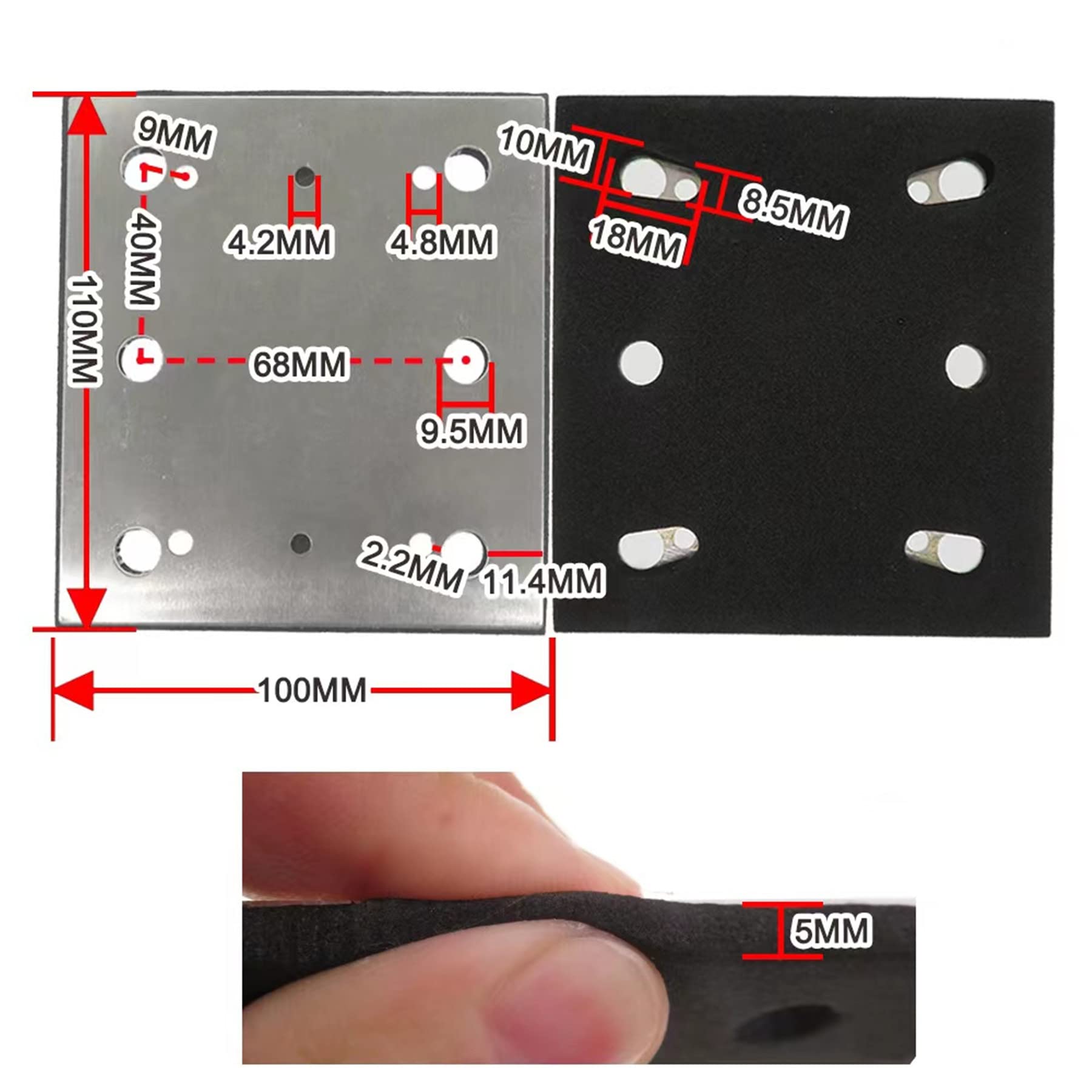 Sander Pad for Makita BO4556 Sander 1/4 Sheet Replaces Makita 158324-9-SPD17 BO4556 BO4557 BO4558 BO4565