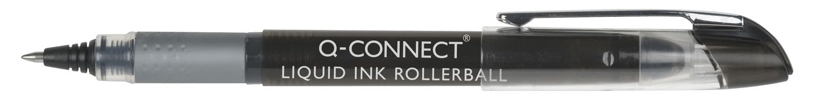 Q Connect 0.5mm Liquid Ink Rollerball Pen - Black (Pack of 10))
