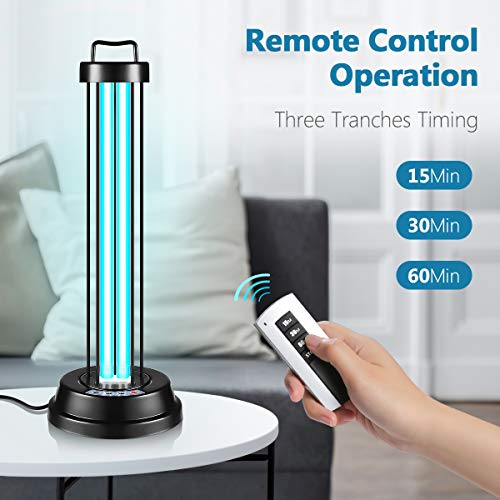 UV Germicidal Lamp Light Sanitizer with Ozone Bulb UV-C Light 46W Remote Control Timer 15 min/ 30 min / 1 Hour for Car Living Room Bedroom Household Kitchen Hotel Pet Area