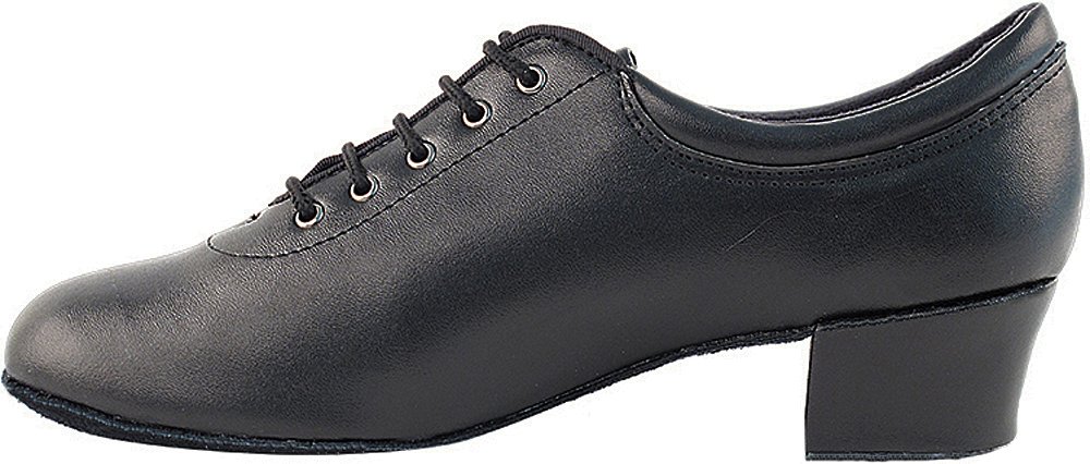 Women's Ballroom Dance Shoes Salsa Latin Practice Dance Shoes Black Leather 2601EB Comfortable - Very Fine 1.5" Heel 8 M US [Bundle of 5]