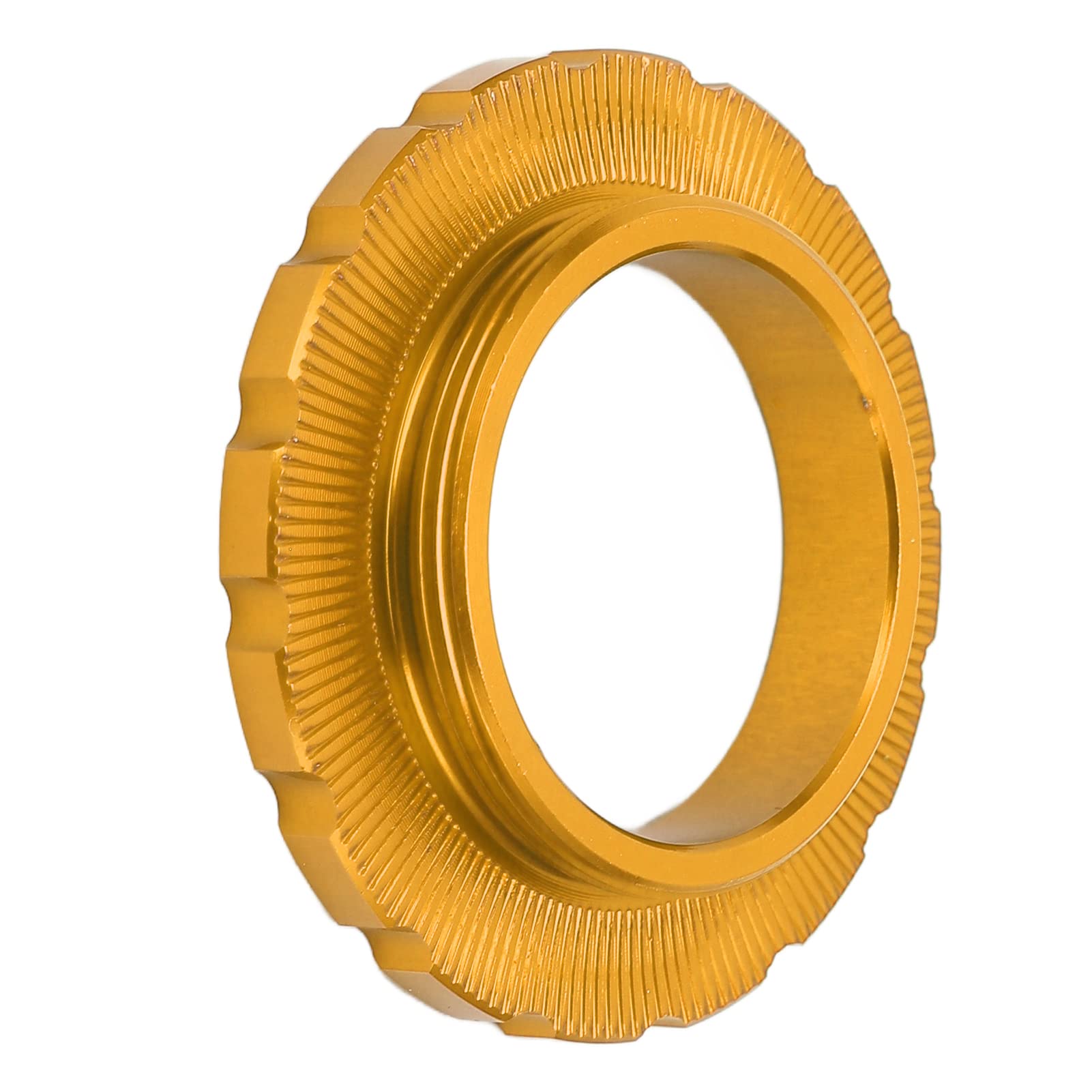 Wene Disc Rotor Lockring, Aluminum Alloy Centerlock Lock Cover Anti Deformation Durable CNC Machining for Mountain Bike(Gold)