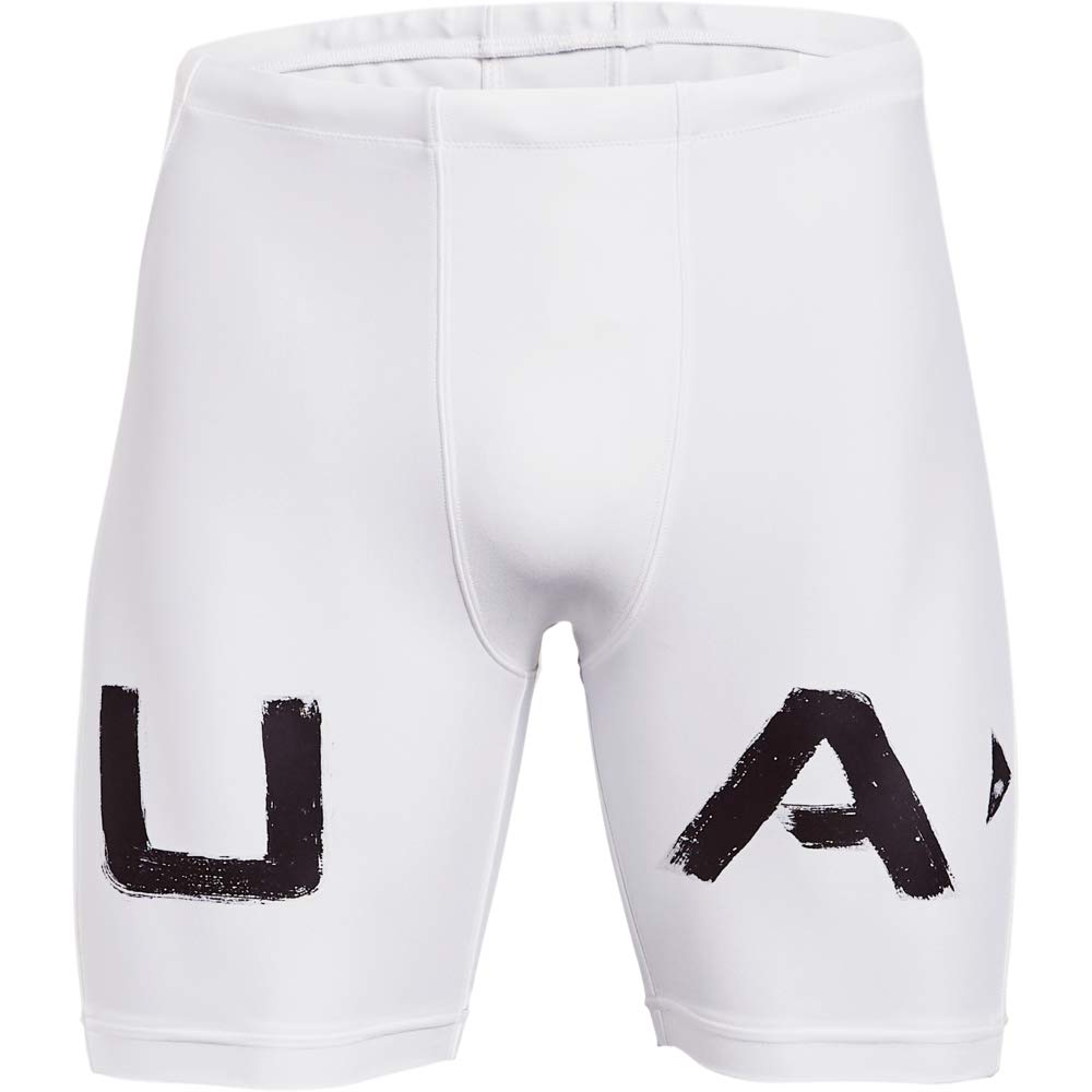 Under Armour Football 7v7 Shorts, White (100)/Black, X-Large