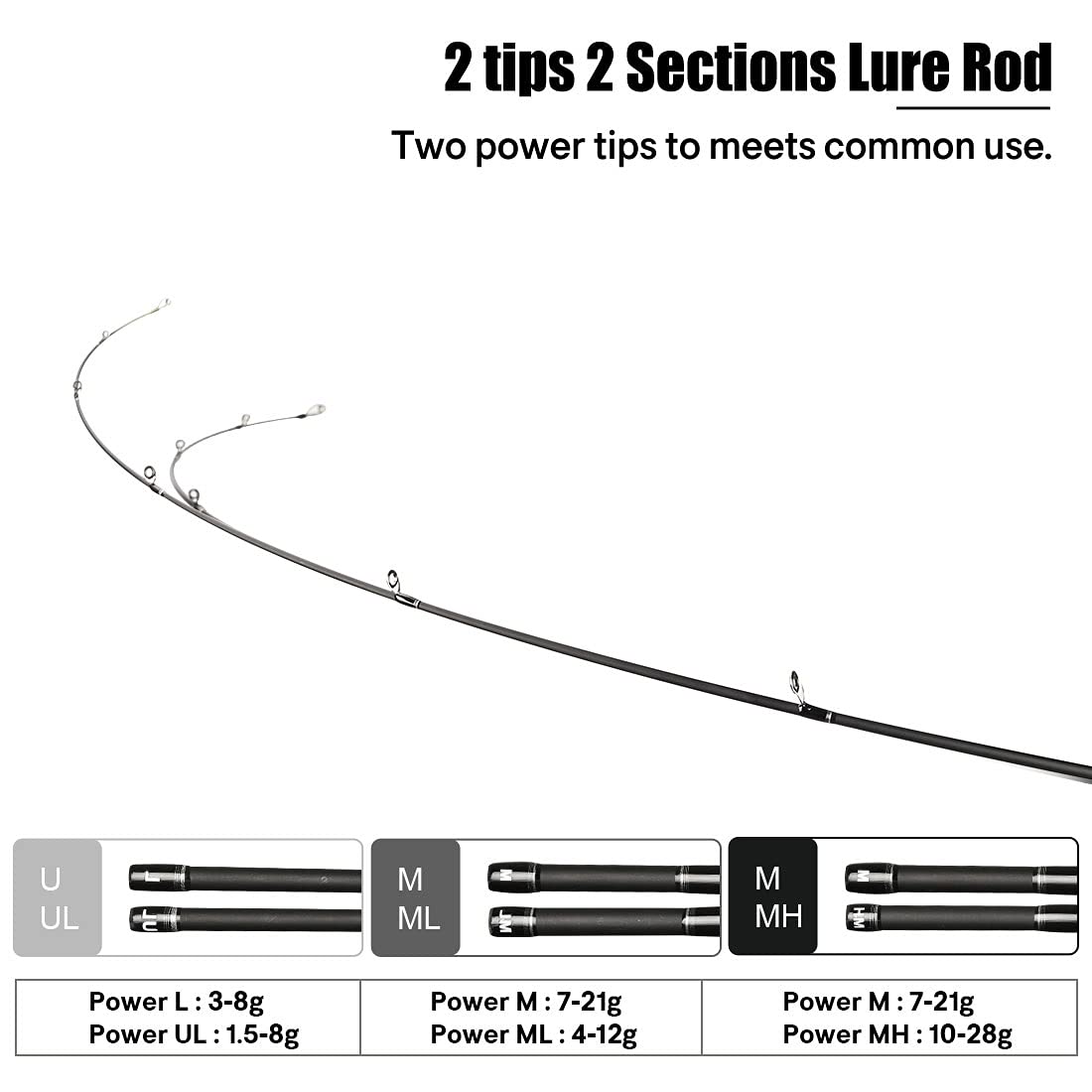 XWWDP Lure Rod 1.98/2.1M Power Carbon Fishing Rod Spinning Casting Carp Fishing Tackle (Size : 1.98m Casting 4-21g)