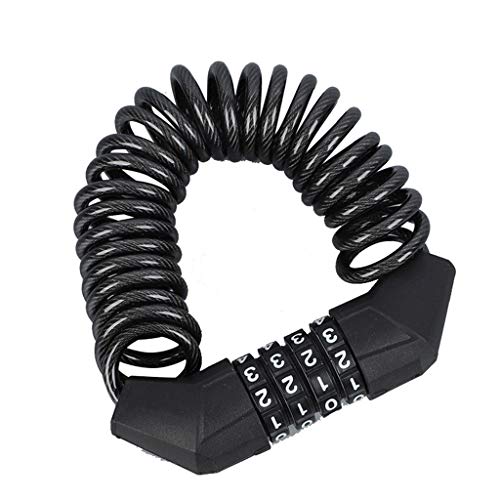 Zerlibeaful Cycling Bicycle Helmet Lock Portable Lock Lock Bike Code Travel Lock Combination Bike Accessories 18 Inch Mountain Bike (Black, One Size)