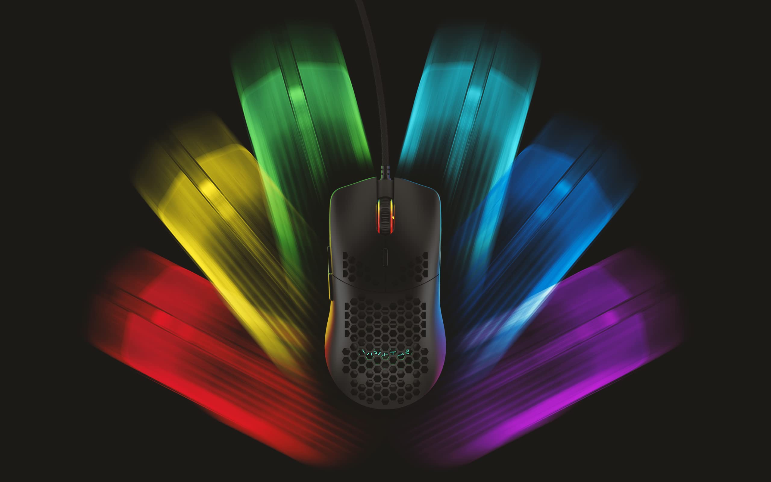 WRAPTOR Ultra Lightweight RGB Honeycomb Gaming Mouse - 16000 DPI - 7 Programmable Button - Windows PC (Black)