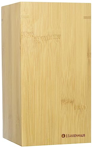 Zassenhaus Rectangular Knife Block Bamboo, Bamboo, 12 x 12 x 23 cm brown