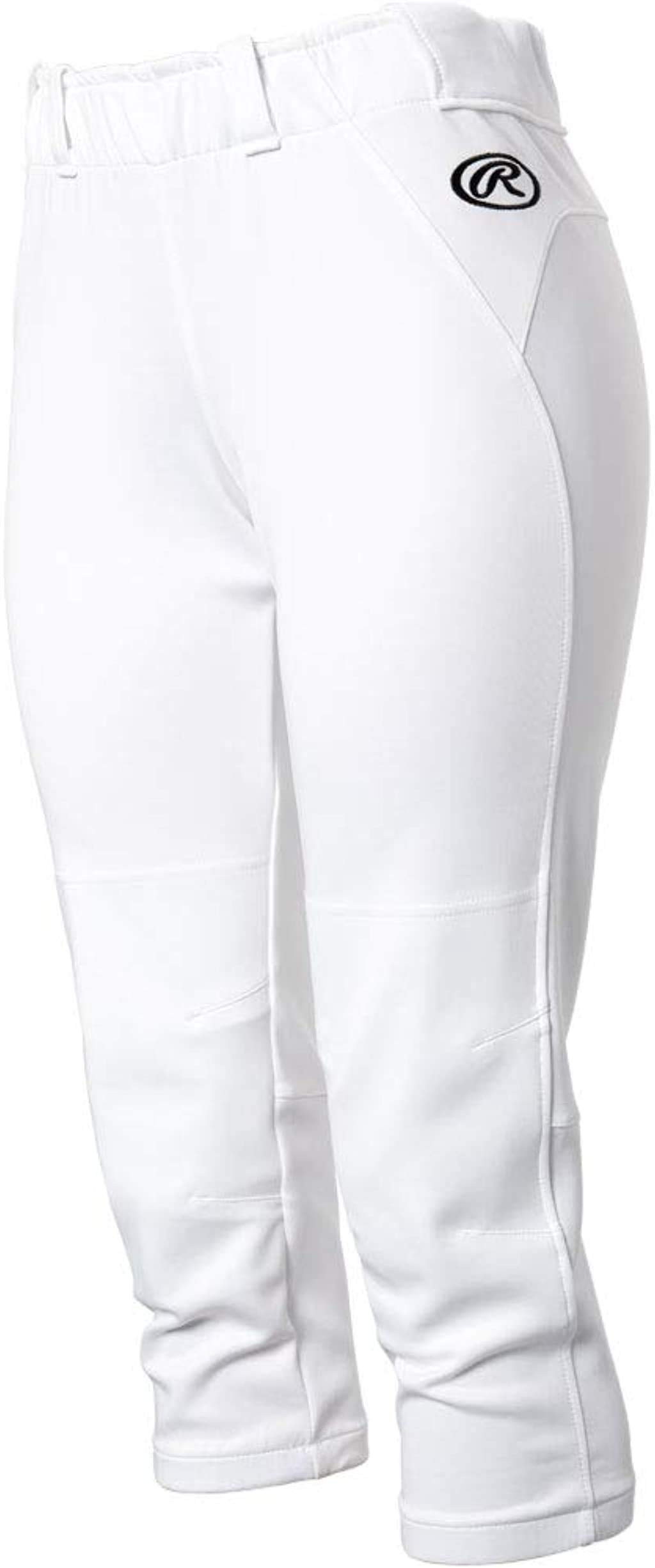 Rawlings Premium Yoga Style Game/Practice Fastpitch Softball Pant, Adult, Solid Color, White, Medium