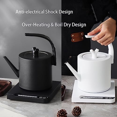 Smart Electric Kettle 1.0L with 7-Temp Control, Tea Maker, 0.5-24h Keep Warm, Stainless Steel Water Boiler, Ultra Fast Boiling Hot Water Kettle for Pour-Over Coffee/Tea/Oatmeal, 1000W,Matte Black