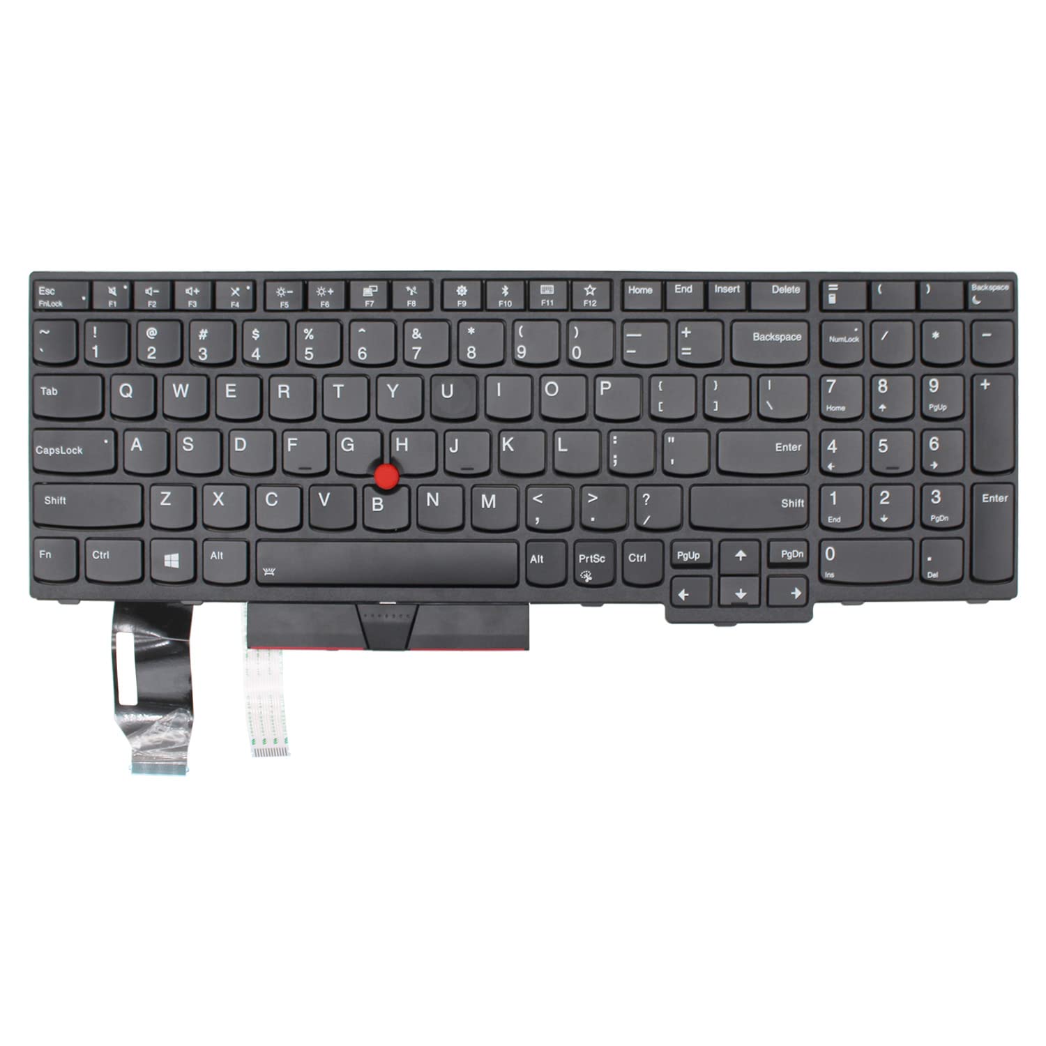 PAEBAI+ Replacement Laptop Keyboard Backlit for Lenovo ThinkPad E580 E585 T590 E590 E595 L580 P52 P53 P72 P73, with Frame Pointer Backlight US Layout