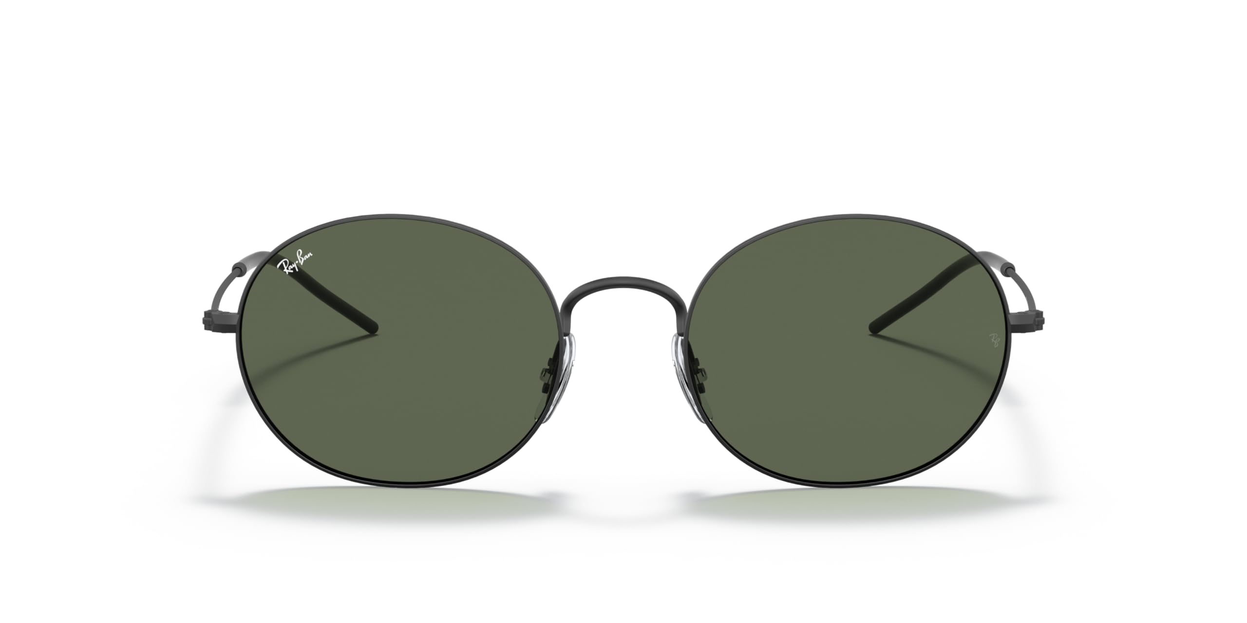 Ray-Ban Rb3594 Beat Oval Sunglasses, Rubber Black/Dark Green, 53 mm