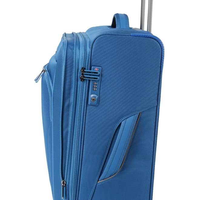Samsonite Patrono Spinner Unisex Small Blue Polyester Luggage Bag TSA Approved 108104-1090