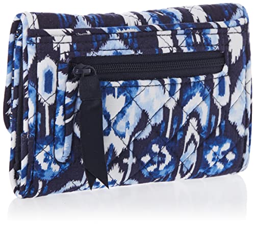 Vera Bradley Women's Cotton Riley Compact Wallet With RFID Protection, Ikat Island, One Size