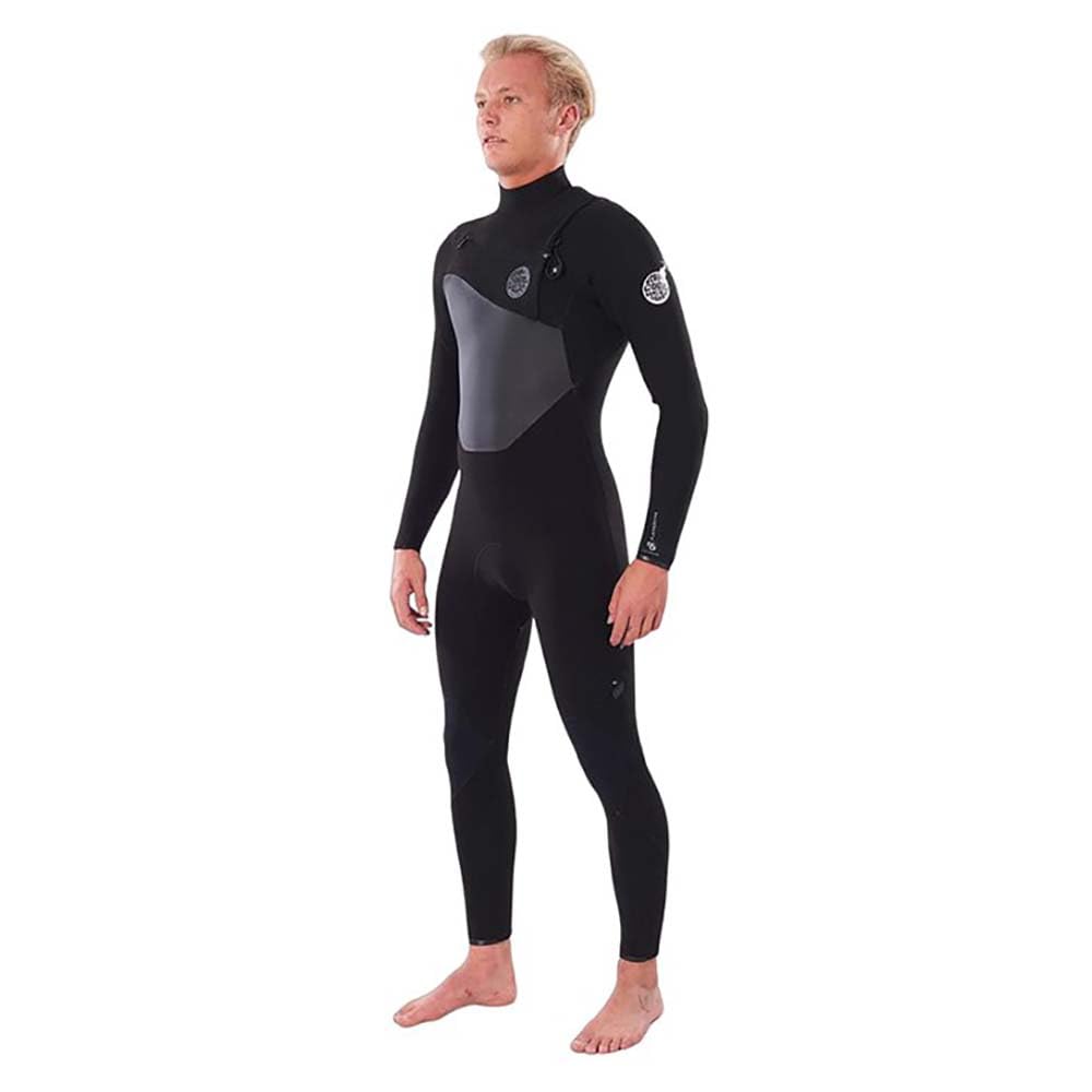 Rip Curl Mens Flashbomb 3/2mm Chest Zip Wetsuit - Black - Easy Stretch Lightweight Flash Lining