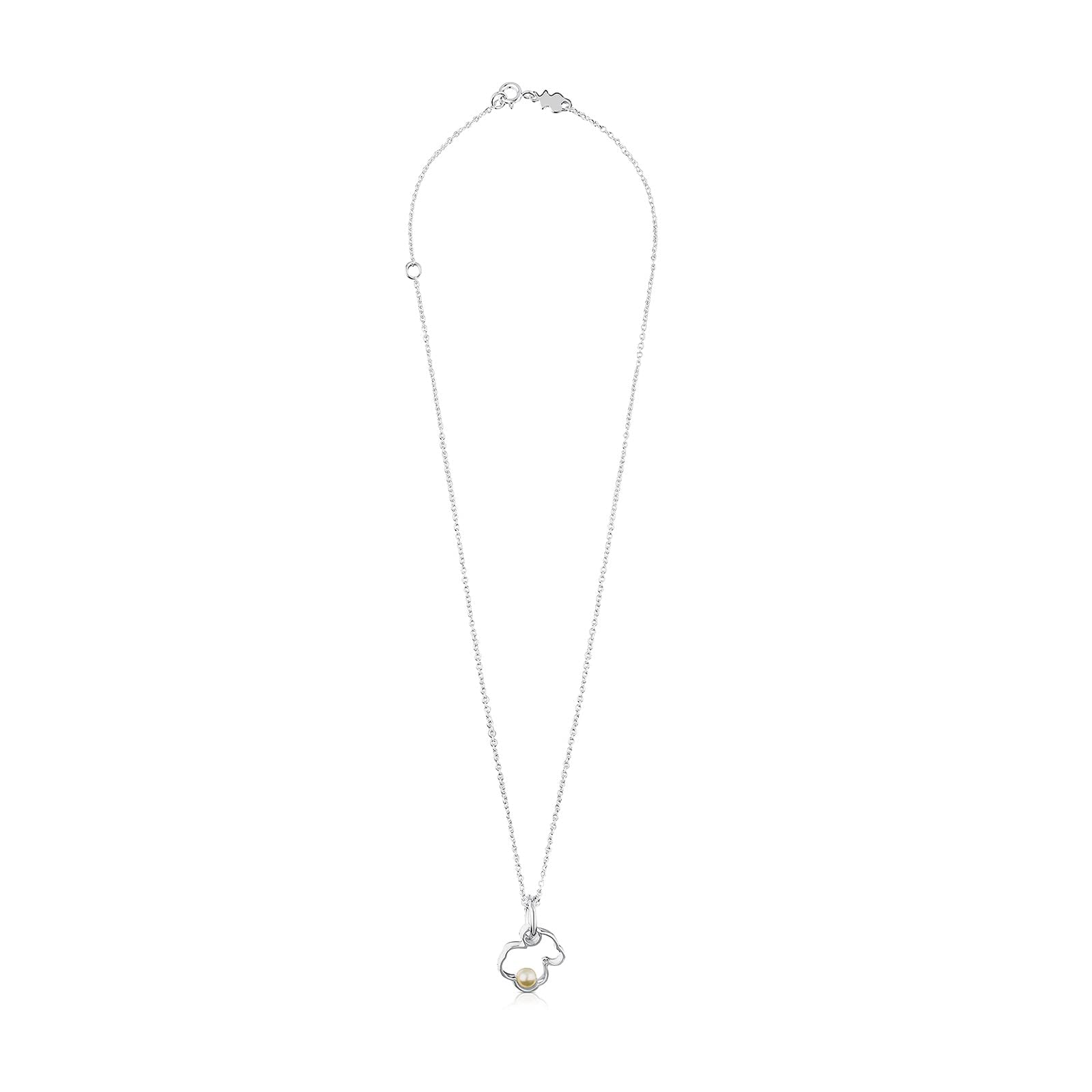 TOUS Silver Silueta Necklace with Pearl