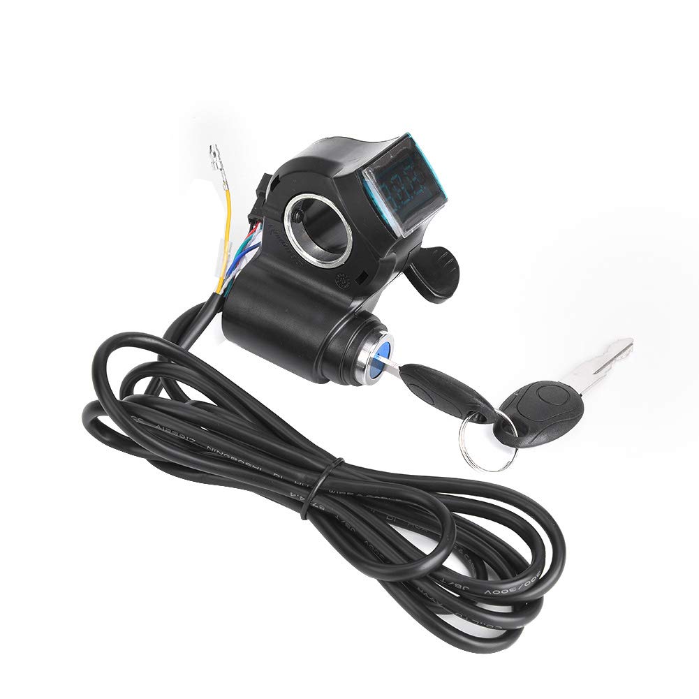 SANON Electric Bicycle Thumb Throttle, LCD Display Digital Battery Voltage Power Switch for Electric Vehicle.