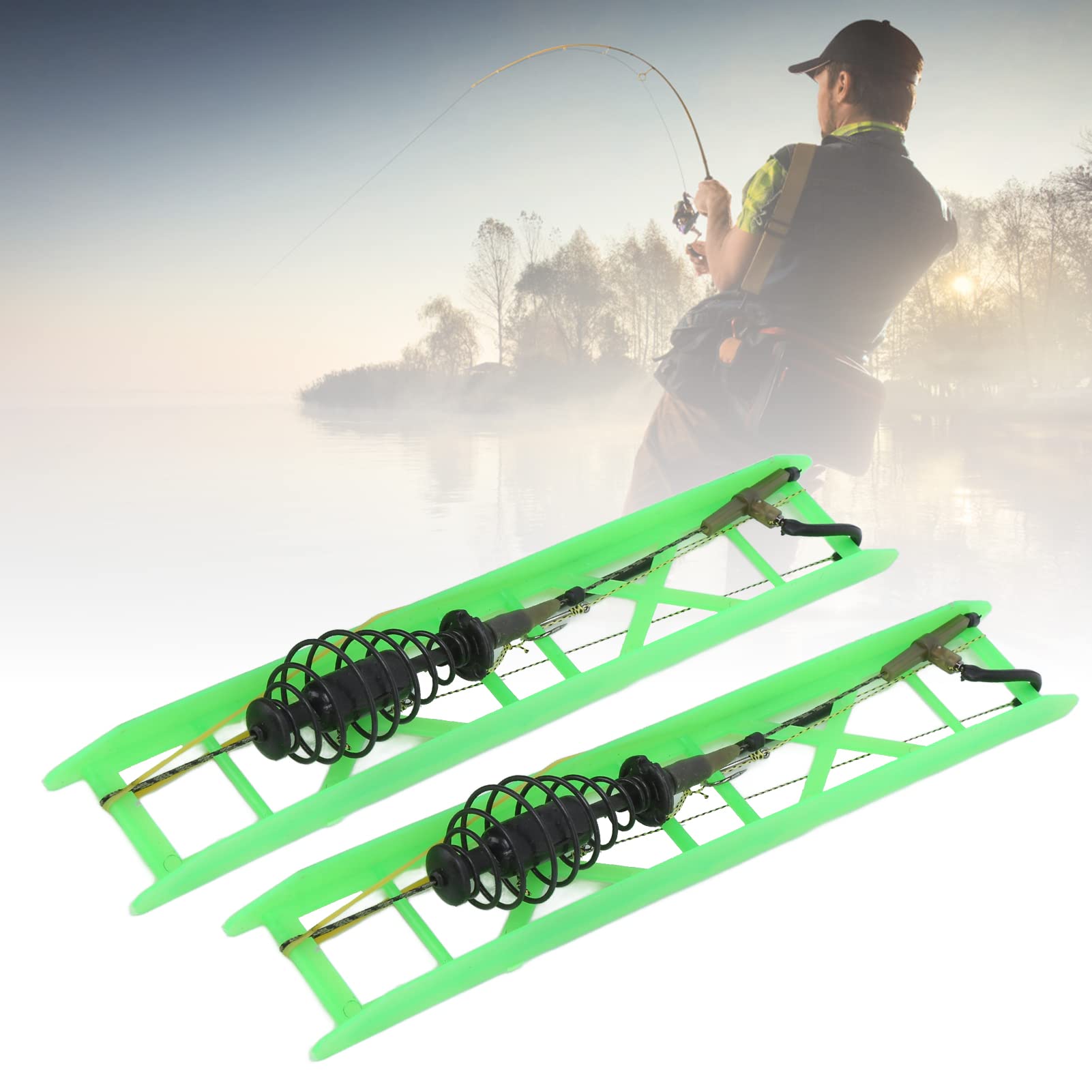 Yeuipea Fishing Bait Spring Lure,2pcs Fishing Bait Spring Lure Inline Fishing Bait Spring Hanging Tackle Tool with Hooks(40G)