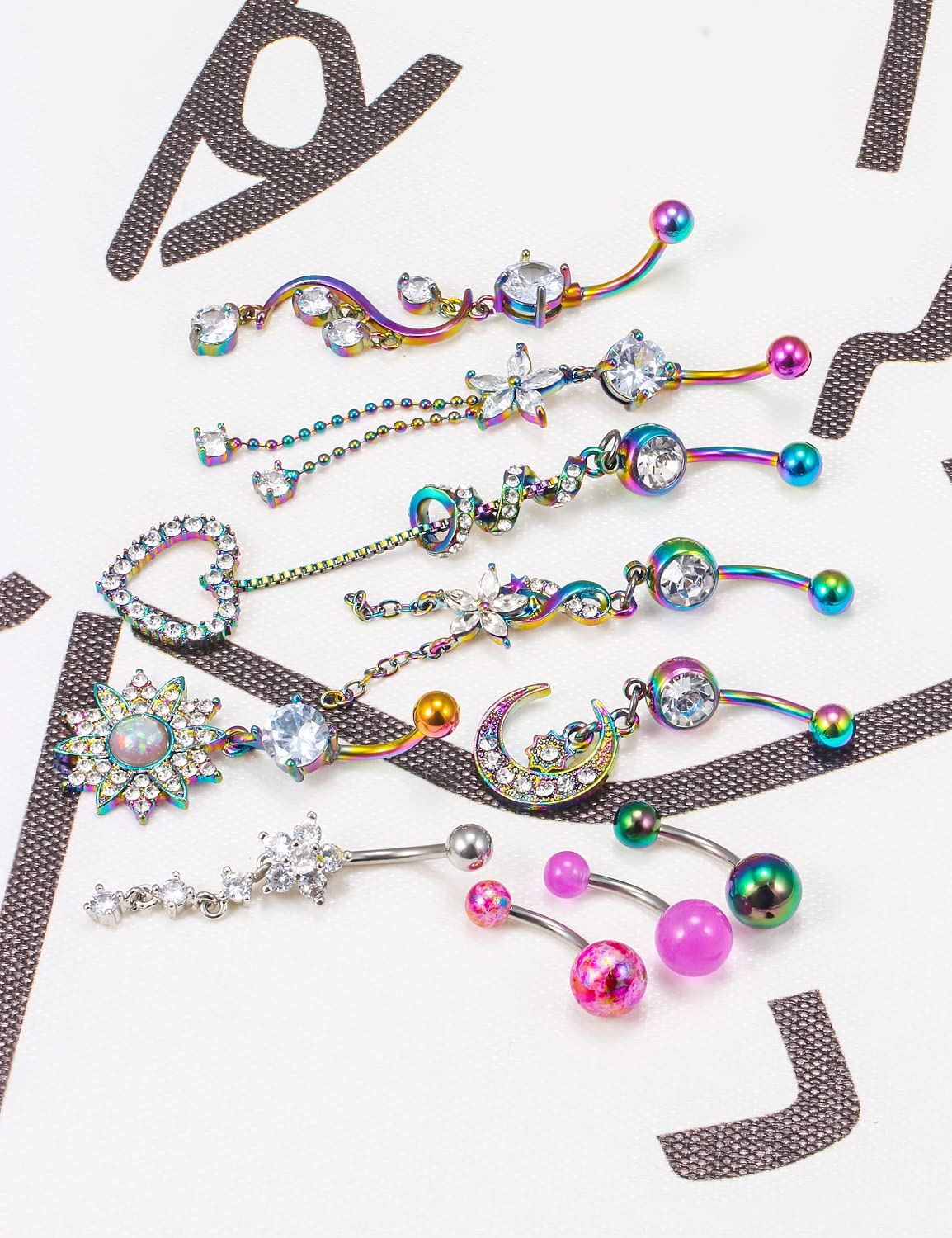 Tkzndnm Belly Button Ring Belly Rings Belly Button Rings Belly Ring Belly Button Ring Surgical Steel Belly Piercing Belly Rings For Women Dangle Belly Button Rings Belly Button Piercing