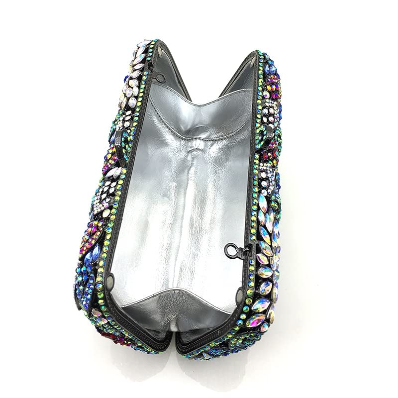 ZHUHW Clutches Women Evening Party Bag Crystal Purses Bridal Wedding Party Bag Crystal Clutches (Color : E)