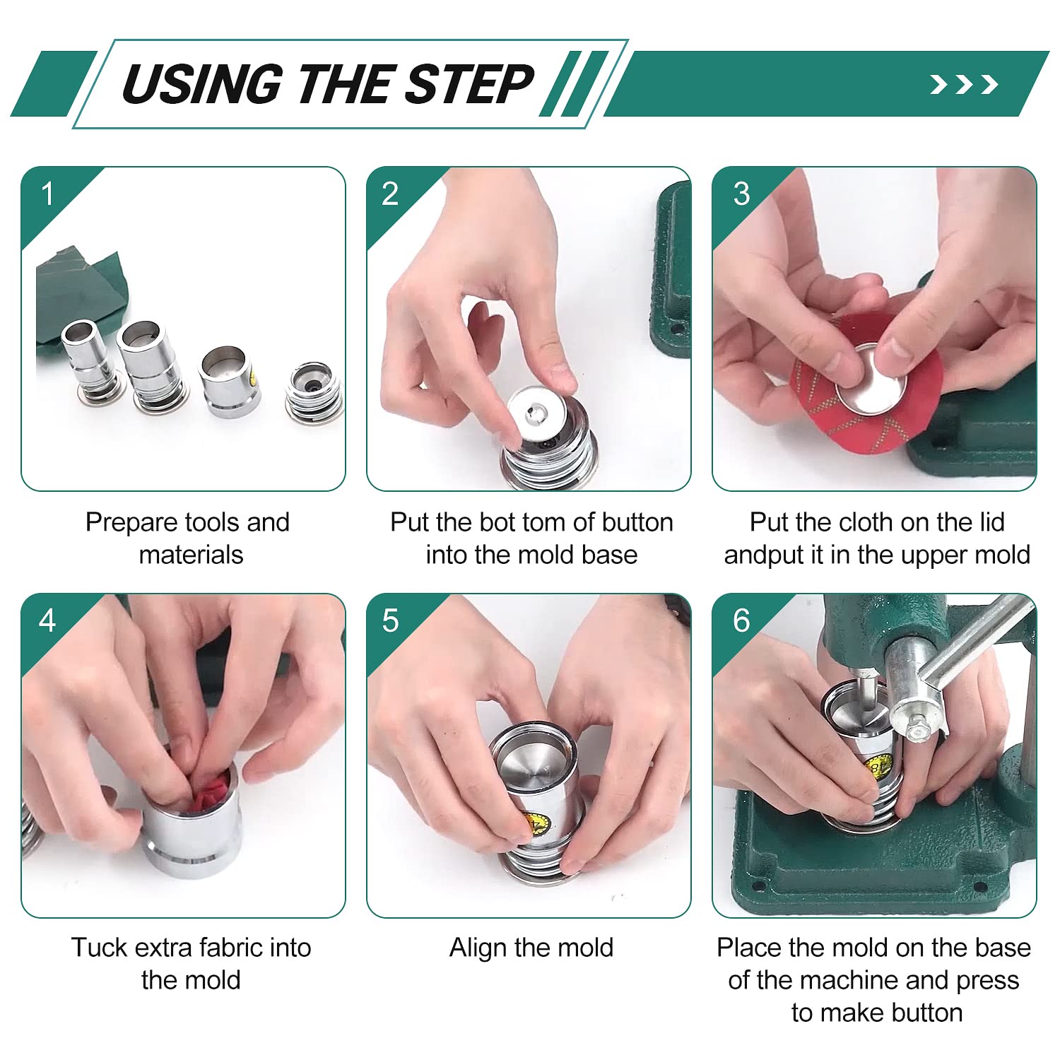 POWLAB Fabric Button Maker Machine,Button Maker Handmade Fabric Covered Button DIY Tool