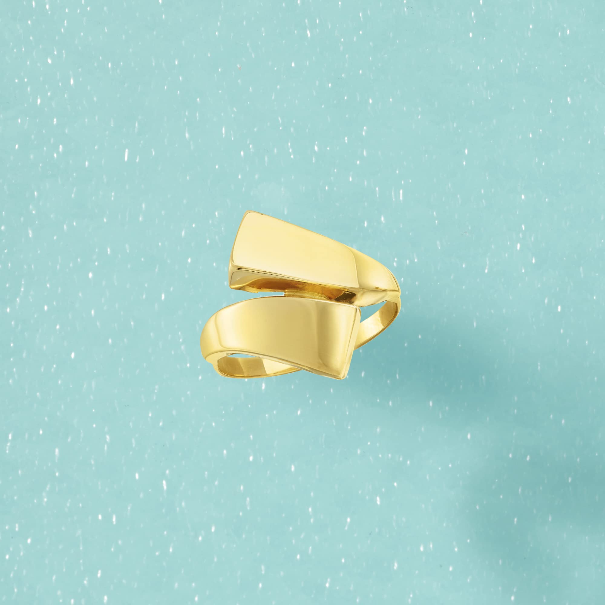 Ross-Simons Italian 14kt Yellow Gold Bypass Ring. Size 8