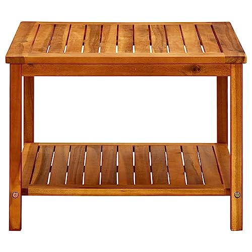 QJBSAVVA Coffee Table 23.6"x23.6"x17.7" Solid Acacia Wood,Bedside Tables Side Tables End Tables Entrance Tables Suitable for Meeting Rooms, Reception Rooms, Offices